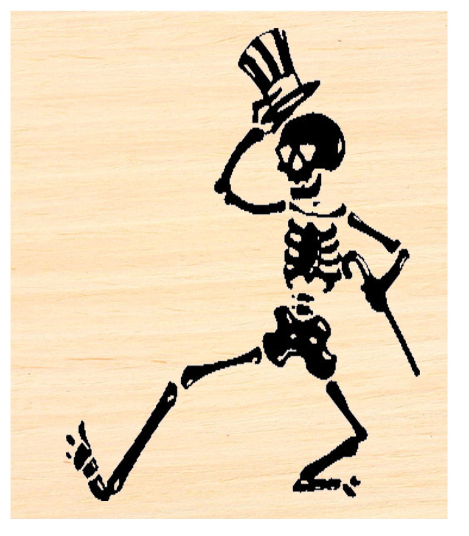 P121 Dancing Skeleton With Top Hat Rubber Stamp - Etsy