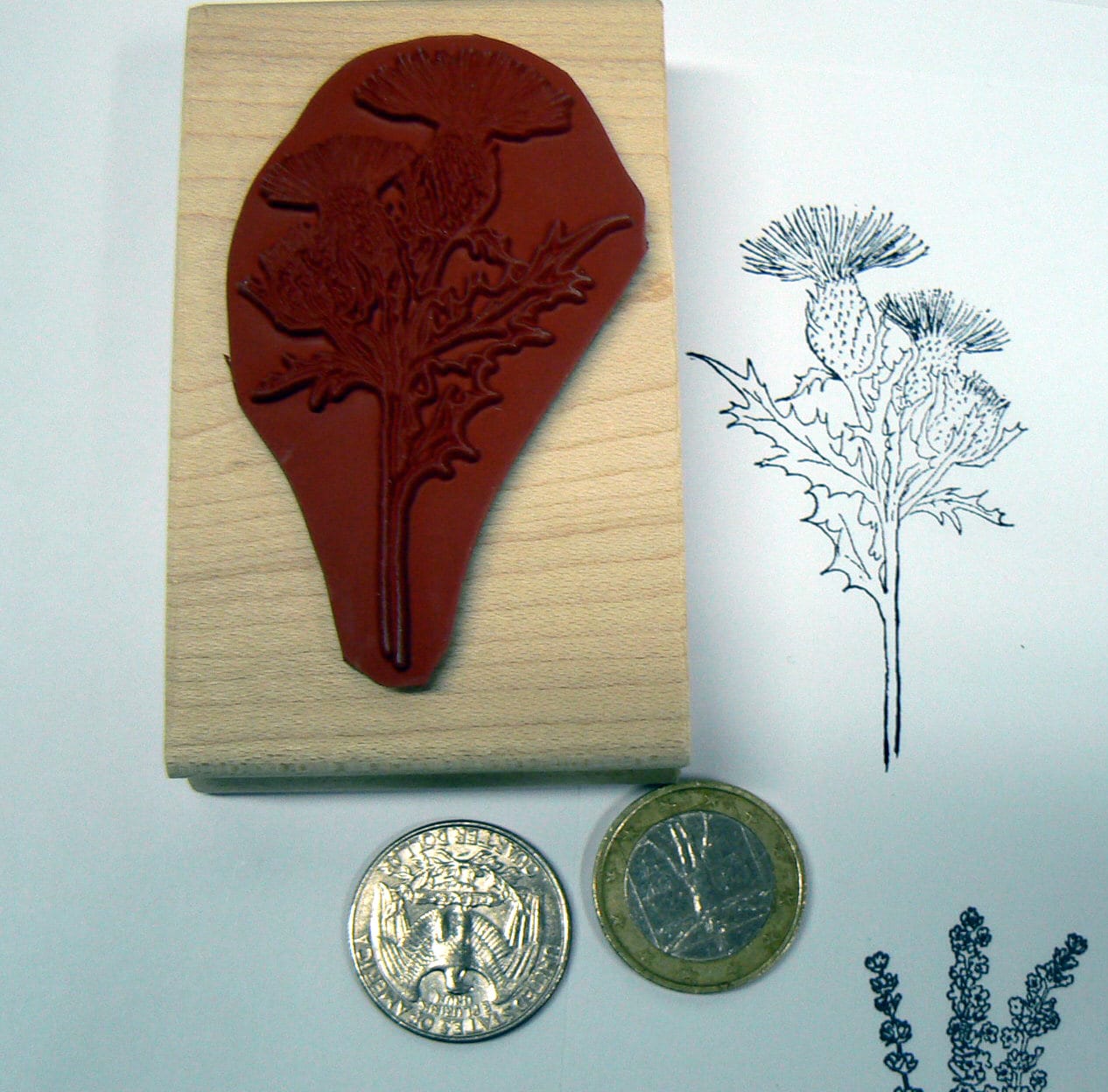 P106 Thistle Flowers Rubber Stamp - Etsy