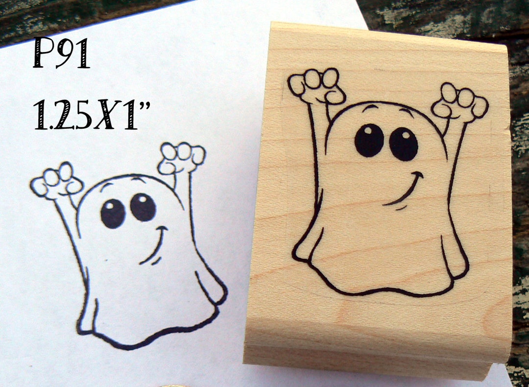 Small Ghost Rubber Stamp - Etsy