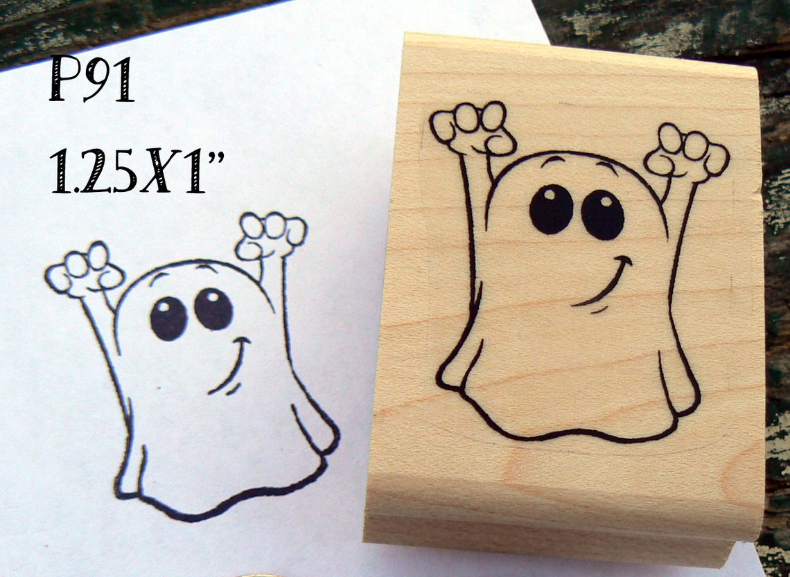 Small Ghost Rubber Stamp - Etsy
