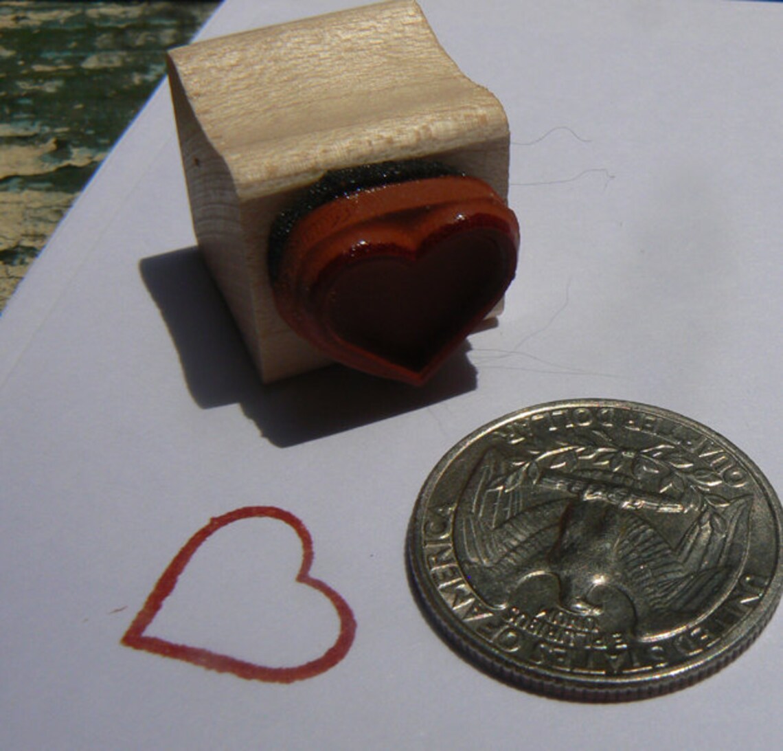 P24 Heart rubber stamp Miniature | Etsy