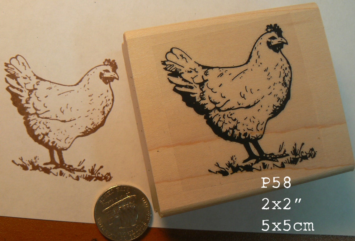 P58 Chicken Hen Rubber Stamp - Etsy