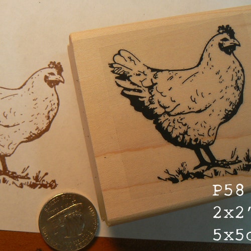 P58 Chicken Hen Rubber Stamp - Etsy
