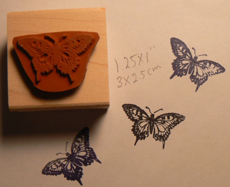 Small Butterfly Rubber Stamp WM P15 - Etsy