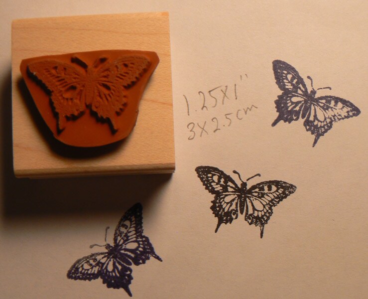 Small Butterfly Rubber Stamp WM P15 | Etsy
