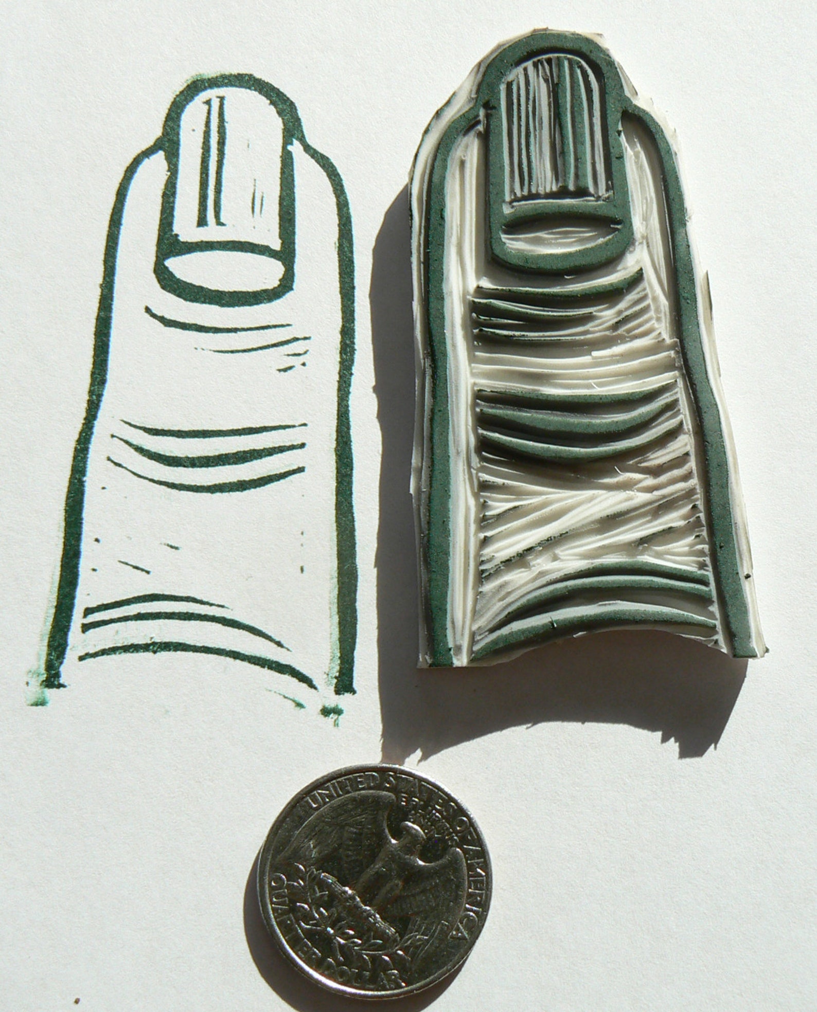 Finger Rubber Stamp Hand Carved | Etsy