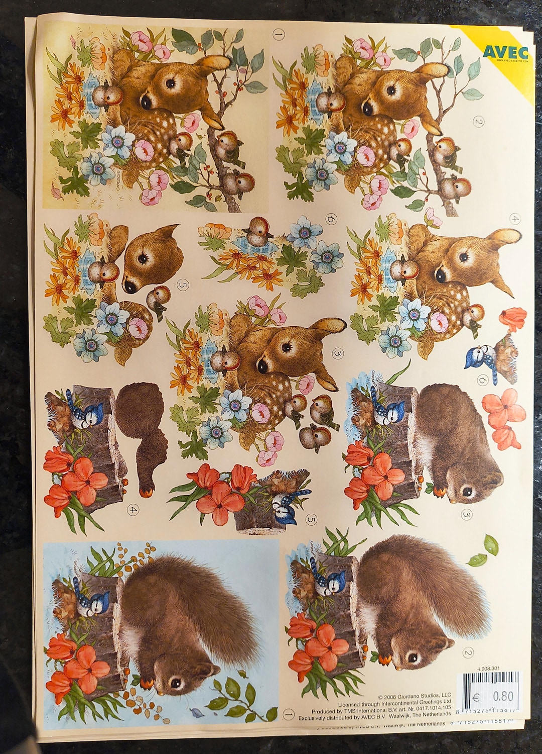 Vintage Dear and Squirrels- Paper Cutting 3D Art- Greeting Card Making ...