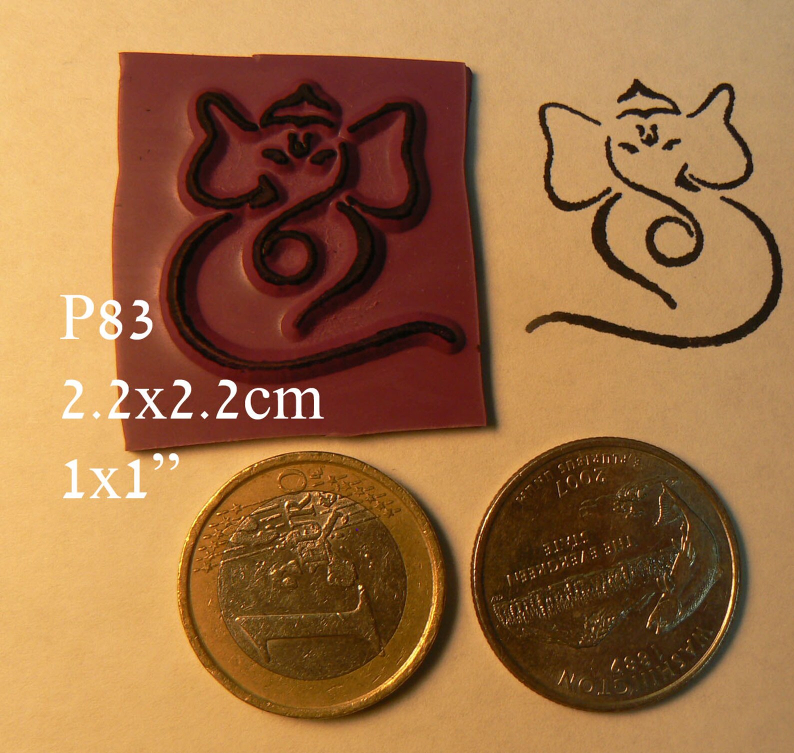 P83 Ganesh Elephant Rubber Stamp - Etsy