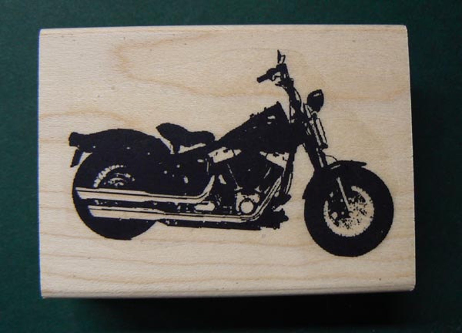 Harley Style Motorcycle Line Art Rubber Stamp WM 2.4x1.5 - Etsy