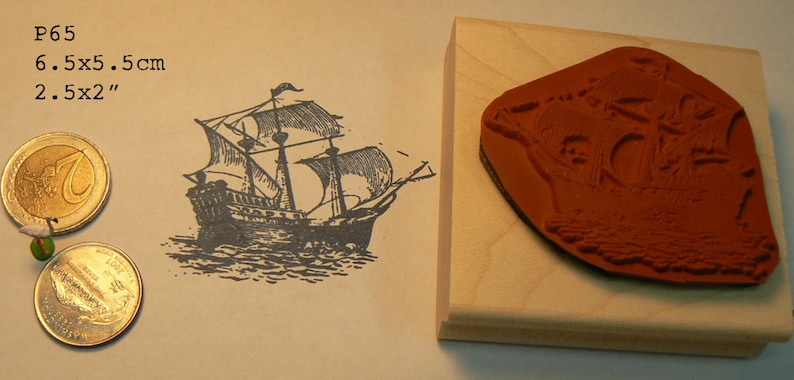 P65 Vintage Ship Rubber Stamp - Etsy