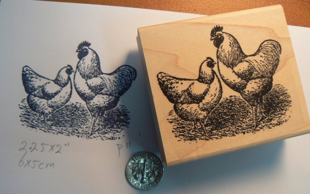 Chickens Rubber Stamp P11 - Etsy
