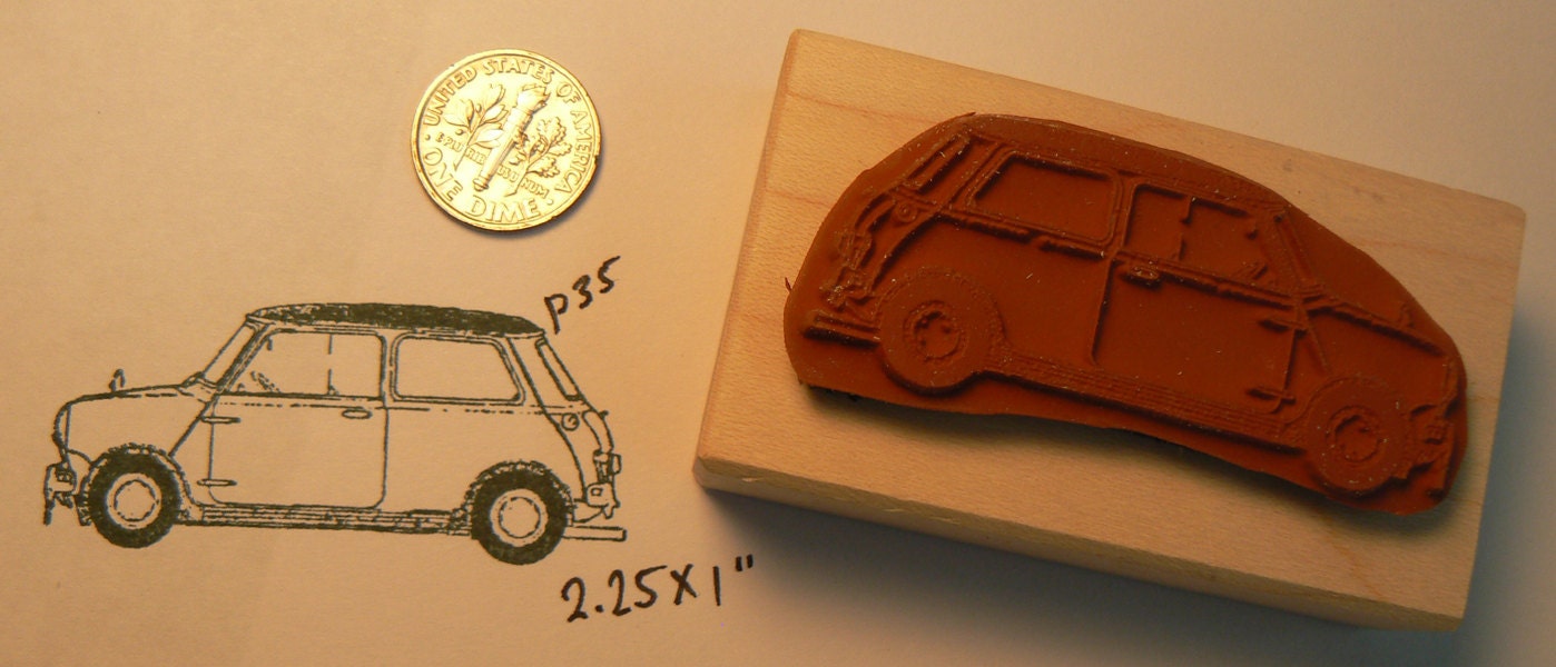 P35 Mini Cooper Car Rubber Stamp - Etsy