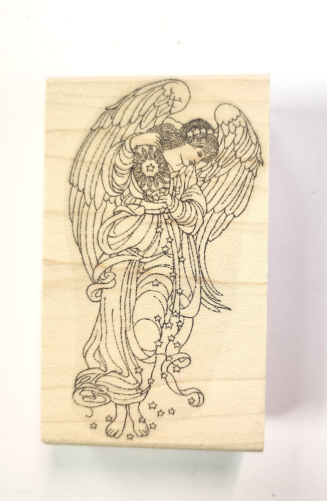 Angel Sprinkling Stars Rubber Stamp P18 - Etsy