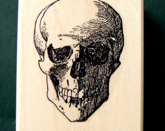 Skull Rubber Stamp - Etsy