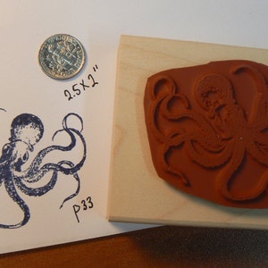 P26 Large Octopus Rubber Stamp - Etsy