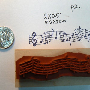 P21 Musical Notes Rubber Stamp WM - Etsy