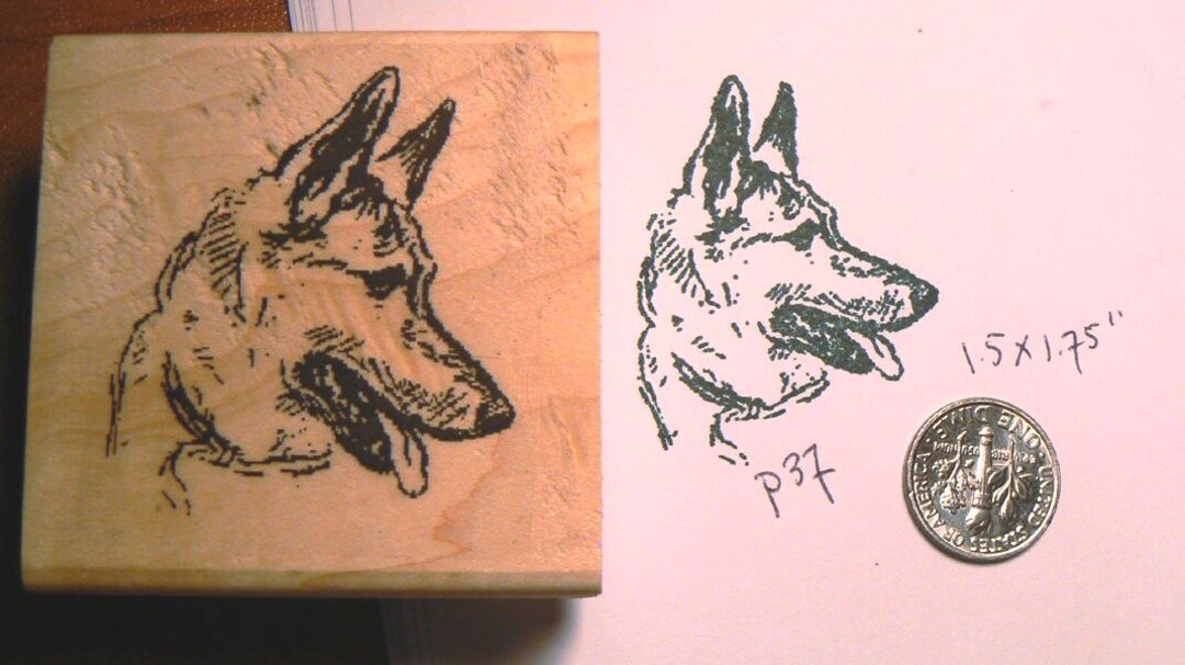 German Shepherd Rubber Stamp WM P37 - Etsy