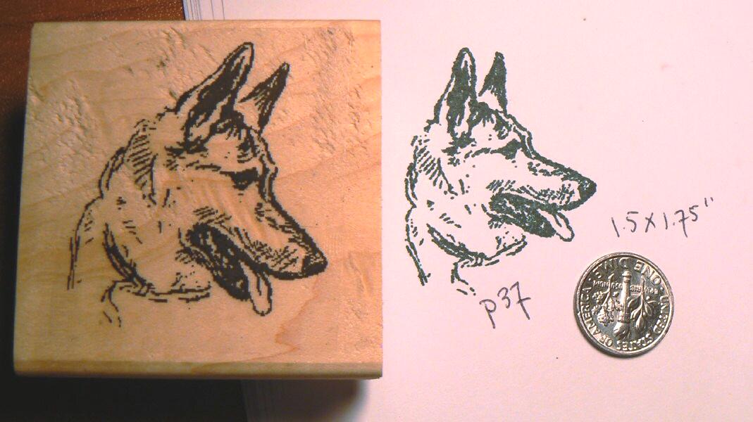 German Shepherd Rubber Stamp WM P37 - Etsy