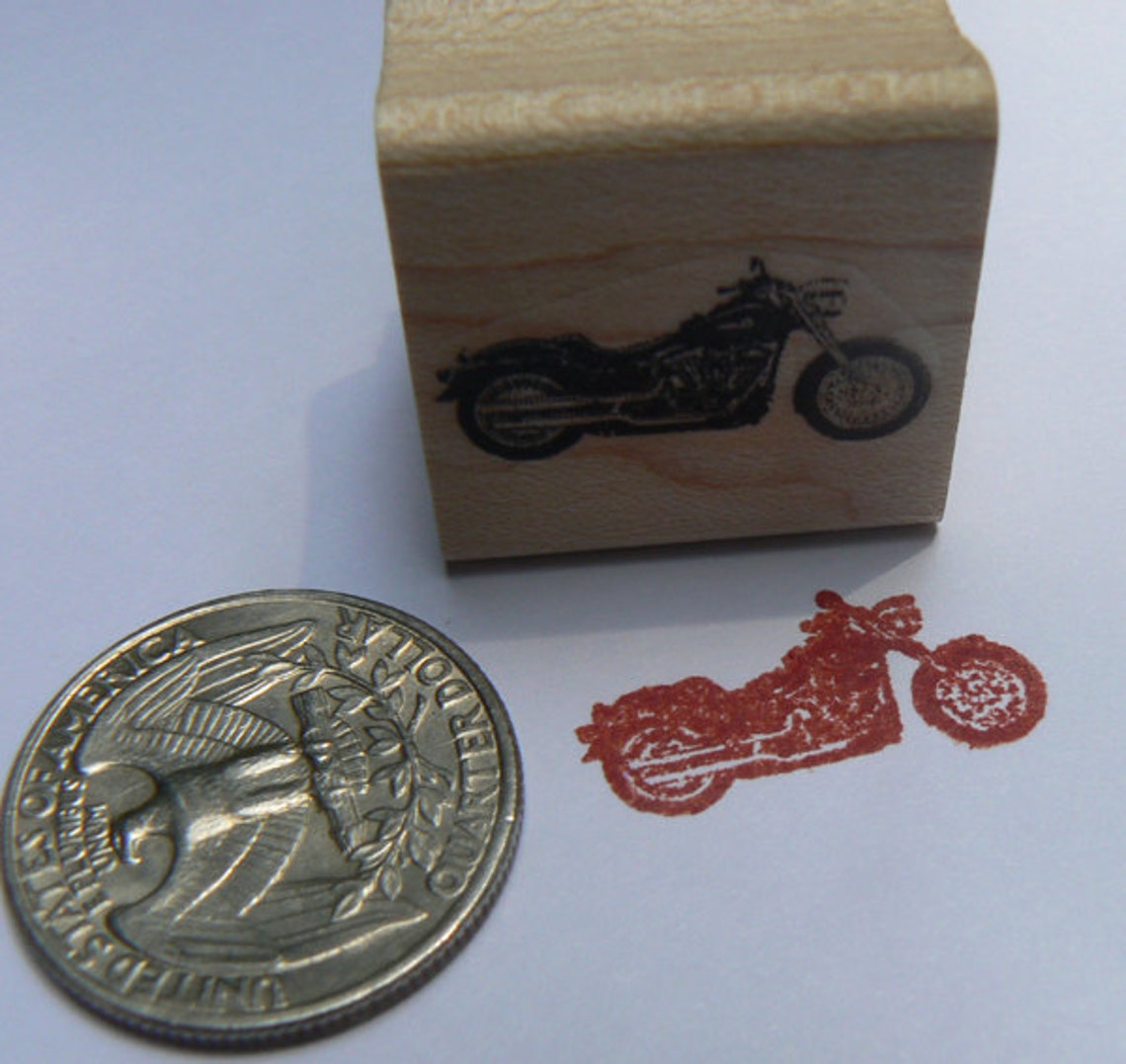 P24 Miniature Motorcycle Rubber Stamp WM - Etsy