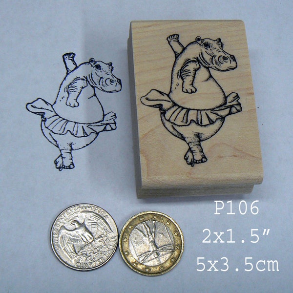 Hippo Stamp - Etsy