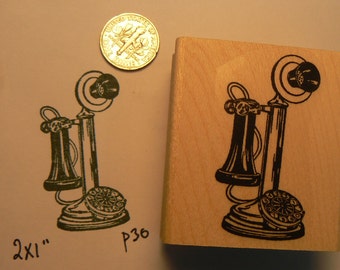 Rotary Phone Dial Grunge RUBBER STAMP, Rotary Phone Stamp, Telephone ...