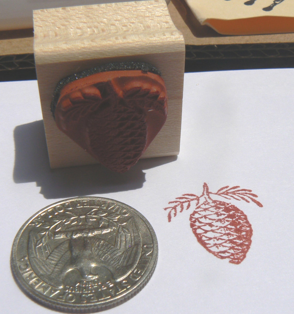 P24 Miniature Pinecone Rubber Stamp Wm - Etsy
