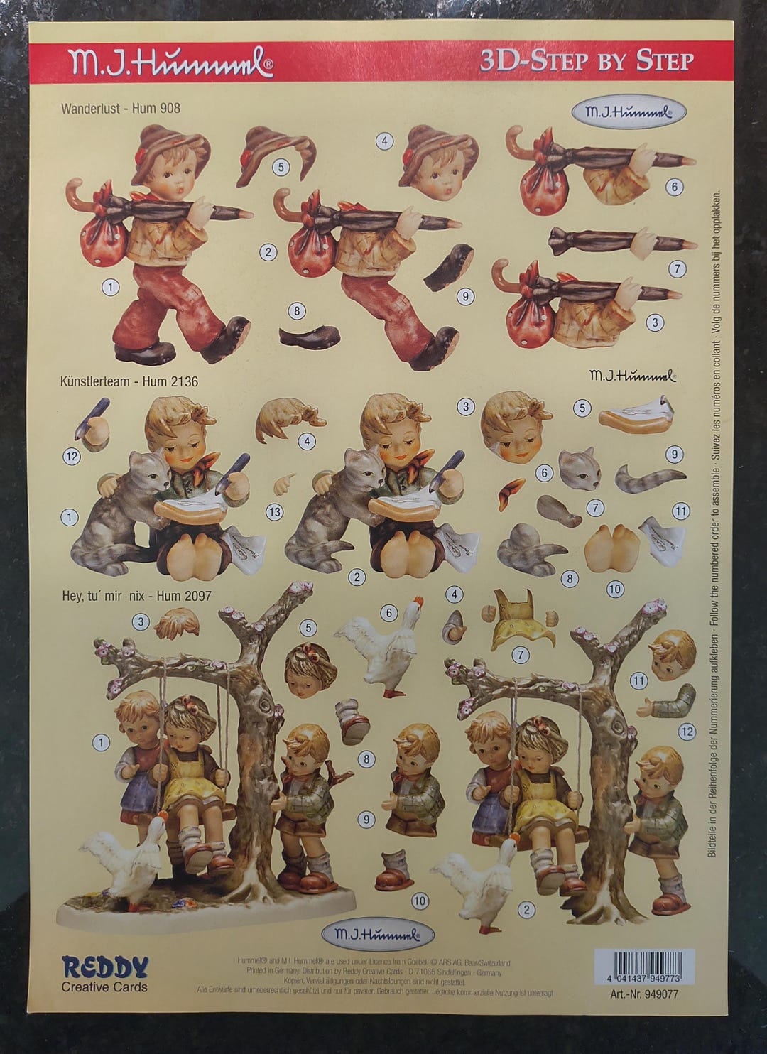 Vintage Hummel- Paper Cutting 3D Art- Greeting Card Making Paper - Etsy