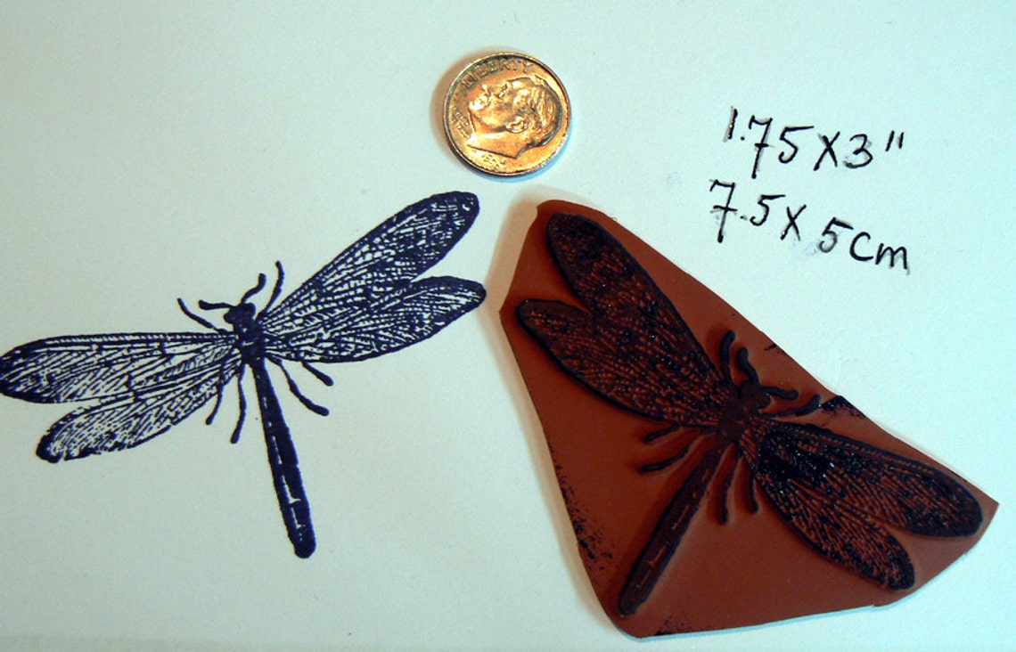 Dragonfly Rubber Stamp 1.75x3 WM NEW P3 - Etsy
