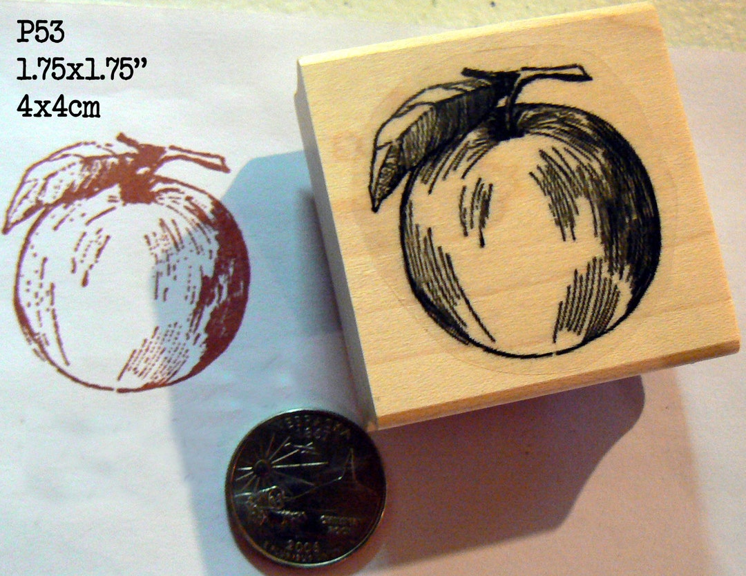 Apple Rubber Stamp P53 - Etsy