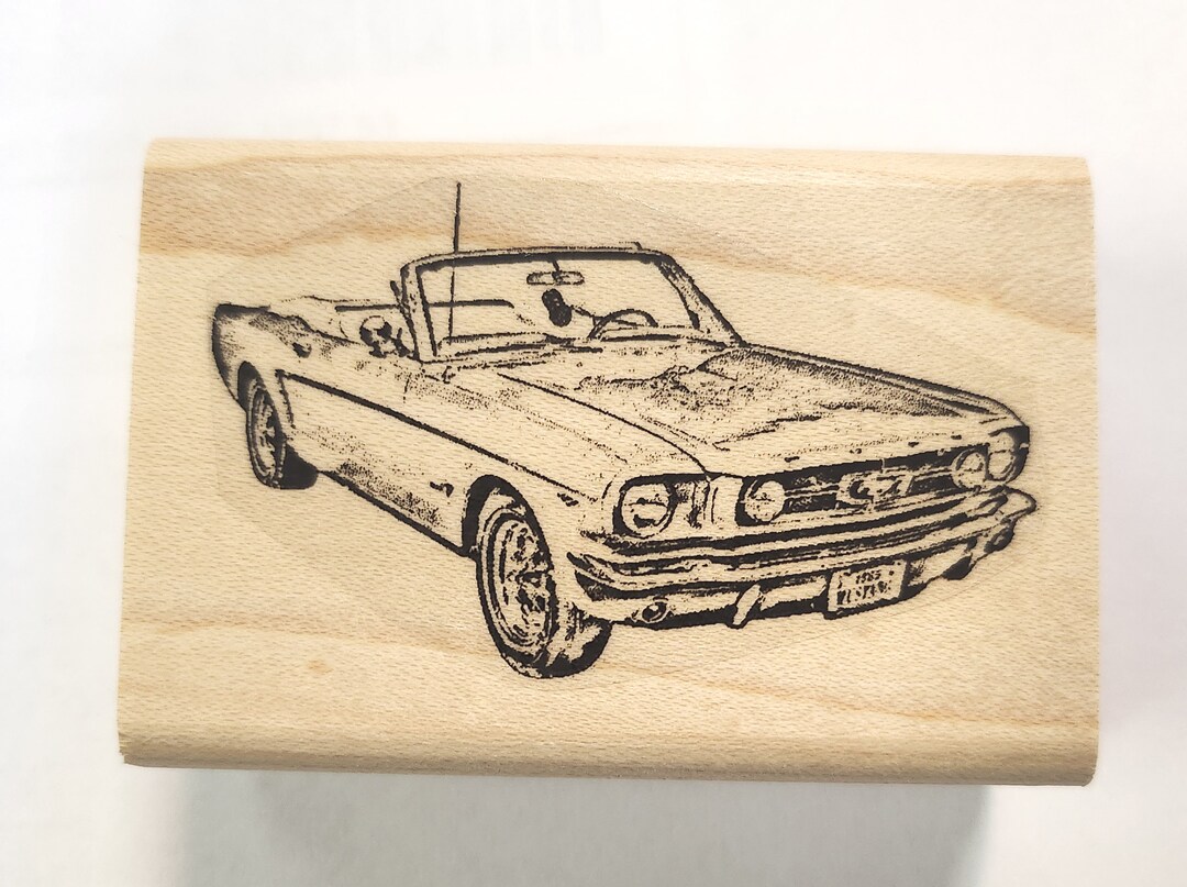 P118 Classic 1965 Ford Mustang Convertible Rubber Stamp - Etsy