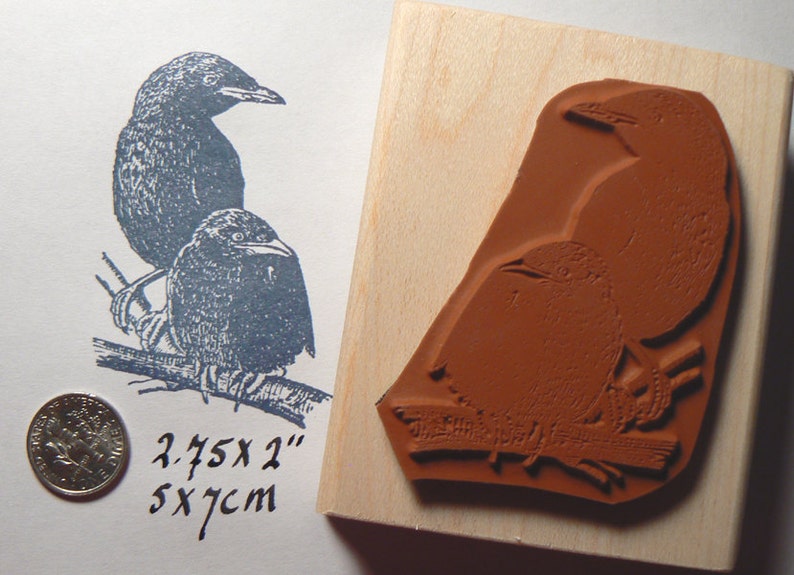 P27 Crows-birds Rubber Stamp - Etsy