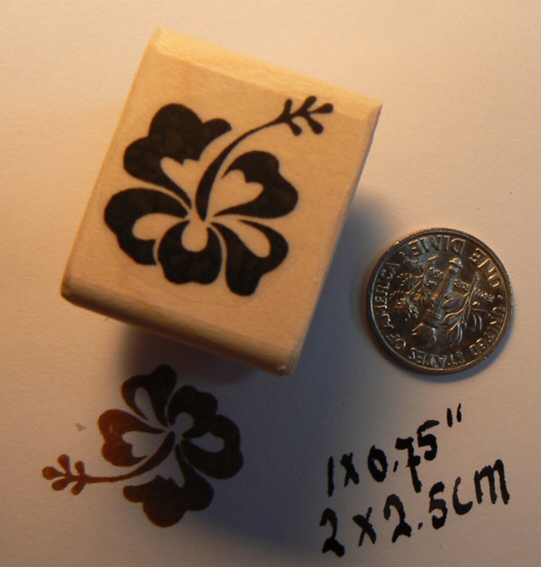 Hibiscus Flower Miniature Rubber Stamp WM P36 - Etsy
