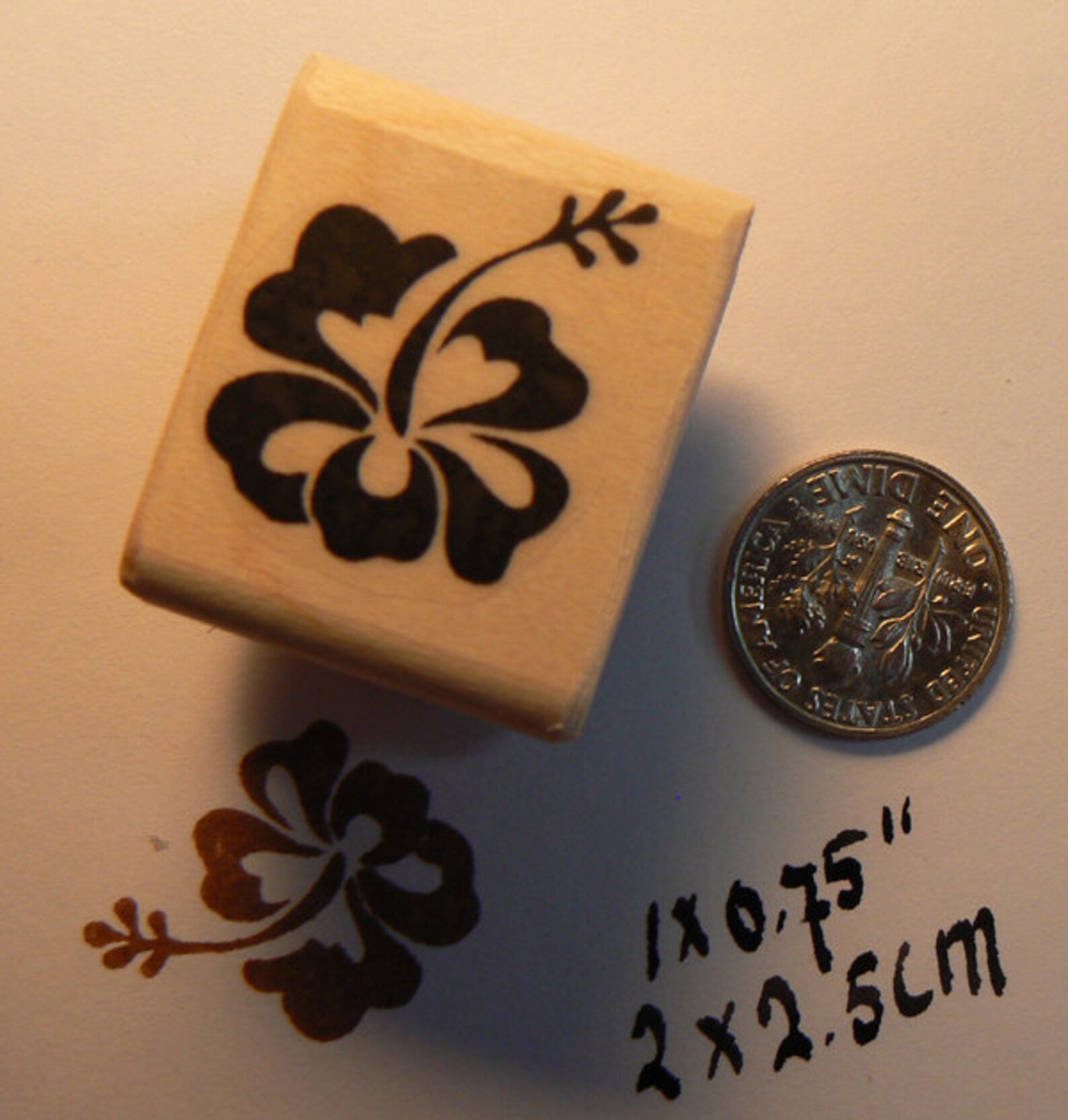Hibiscus Flower Miniature Rubber Stamp WM P36 - Etsy