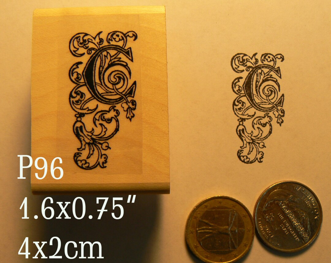 P96 Letter C Monogram Rubber Stamp - Etsy