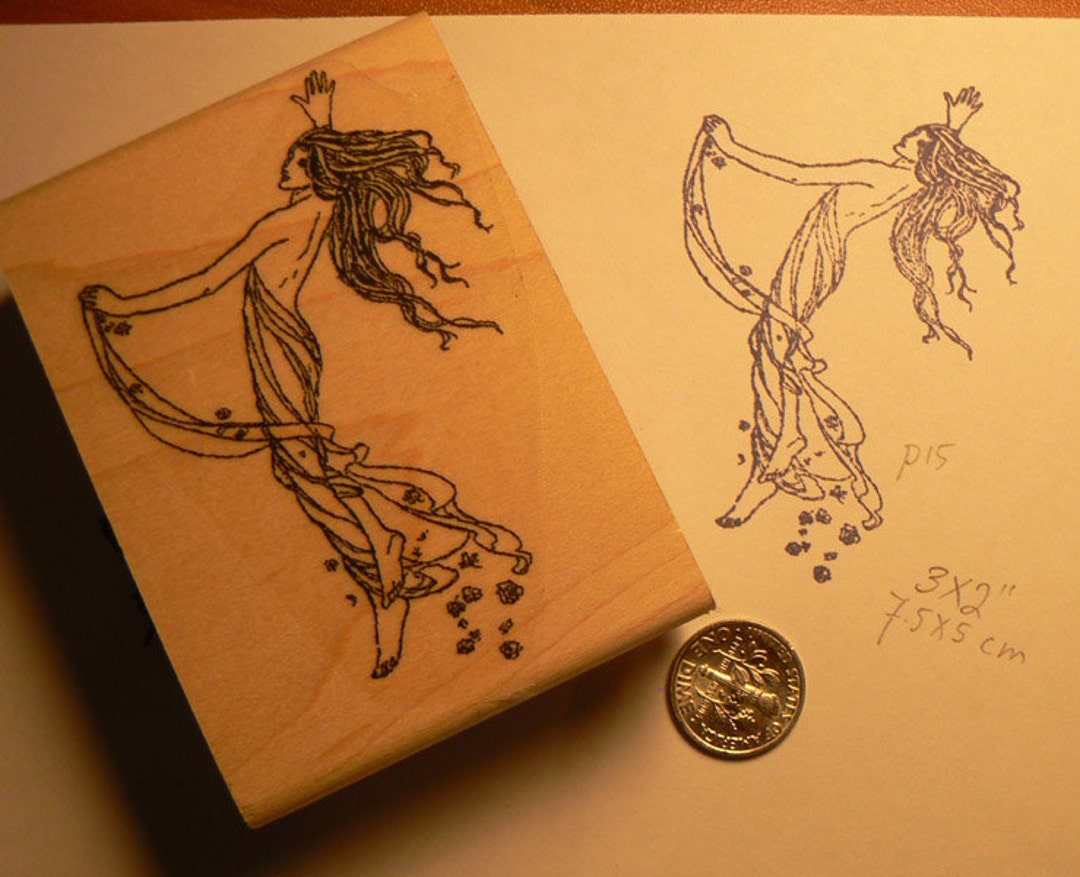 Dancing Woman Rubber Stamp Wood Mounted P15 - Etsy