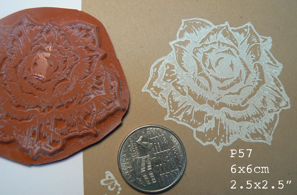 P57 Rose Flower Rubber Stamp - Etsy