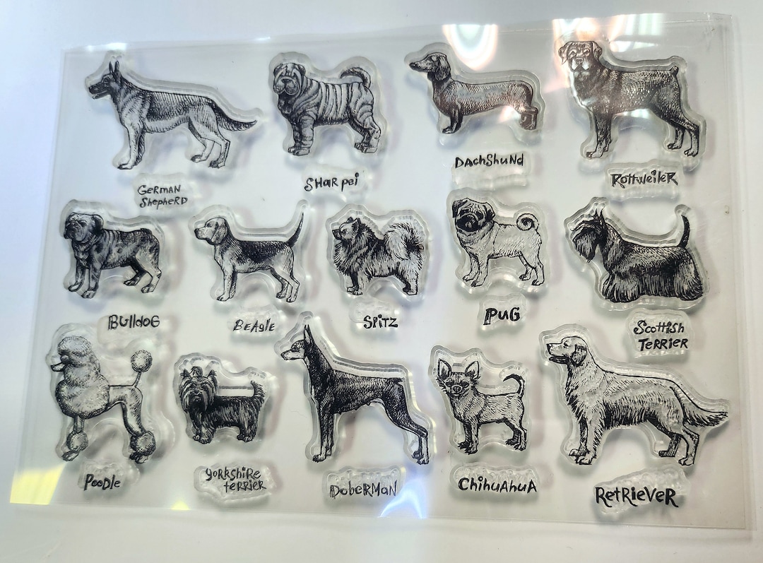 Dog Breeds Clear Rubber Stamp 6x4" - Etsy