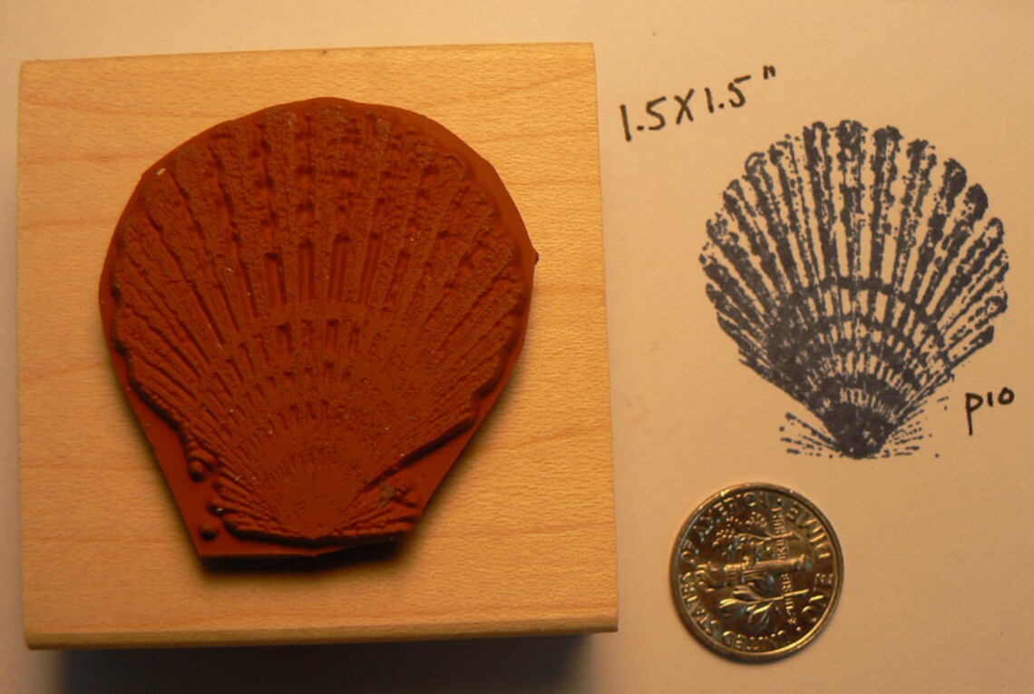 Shell Clam Rubber Stamp WM P10 - Etsy