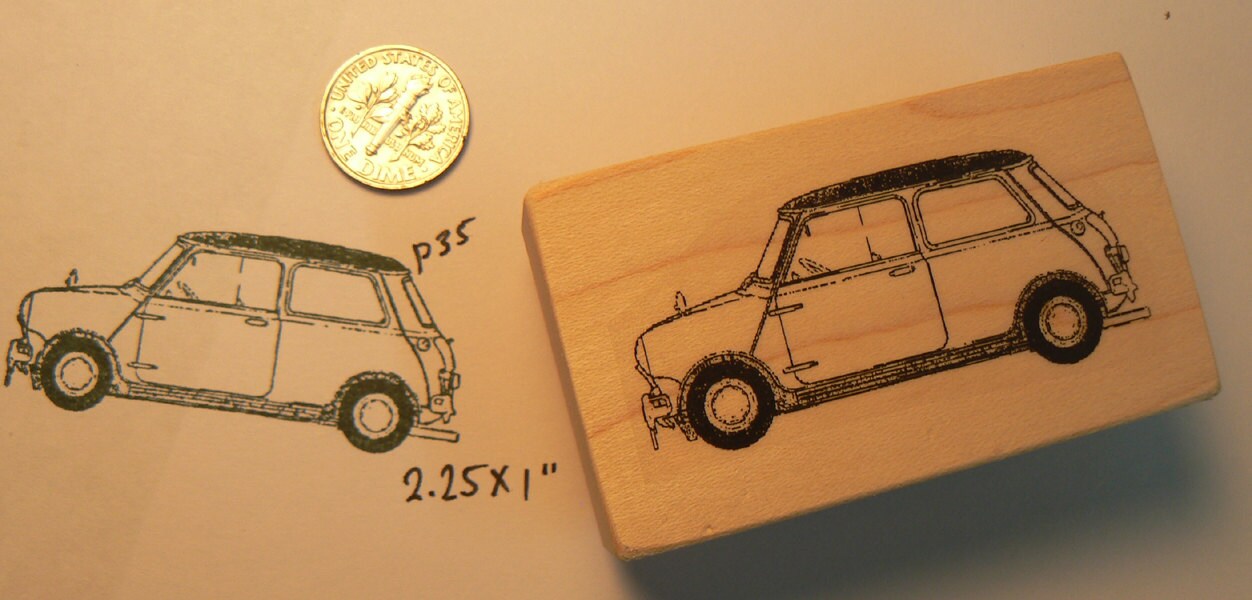 P35 Mini Cooper Car Rubber Stamp - Etsy
