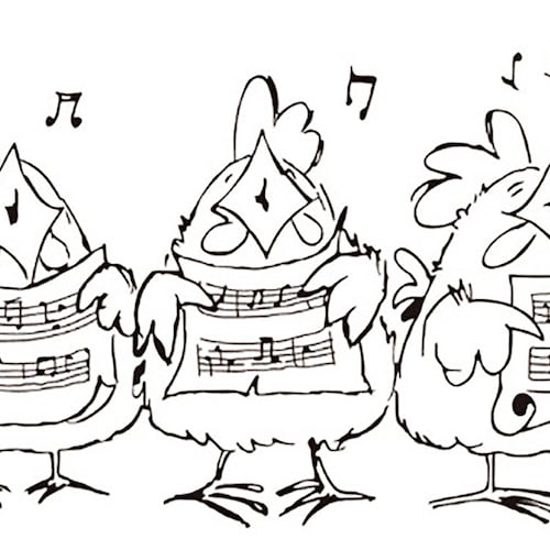 Happy Birthday Marching Chickens Rubber Stamp Clear - Etsy