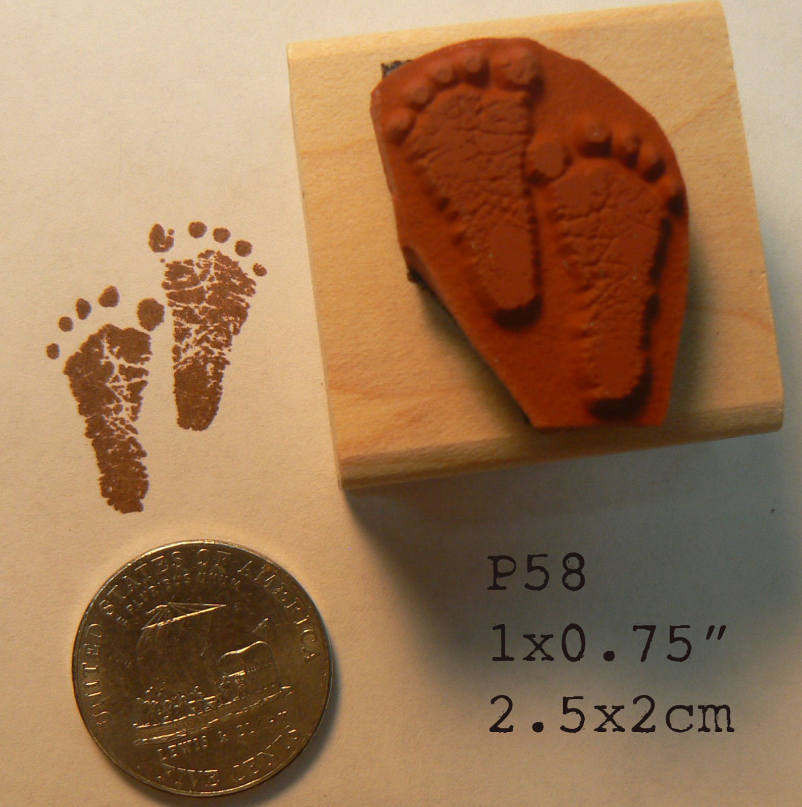 P58 Tiny Baby Feet Miniature Rubber Stamp - Etsy