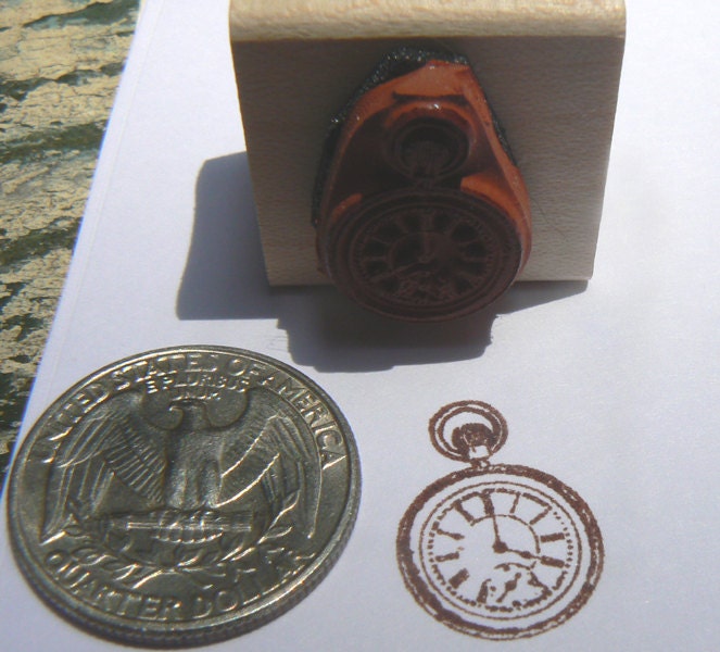 Miniature Pocket Watch Rubber Stamp WM P24 - Etsy