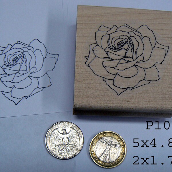 Rose Rubber Stamp - Etsy