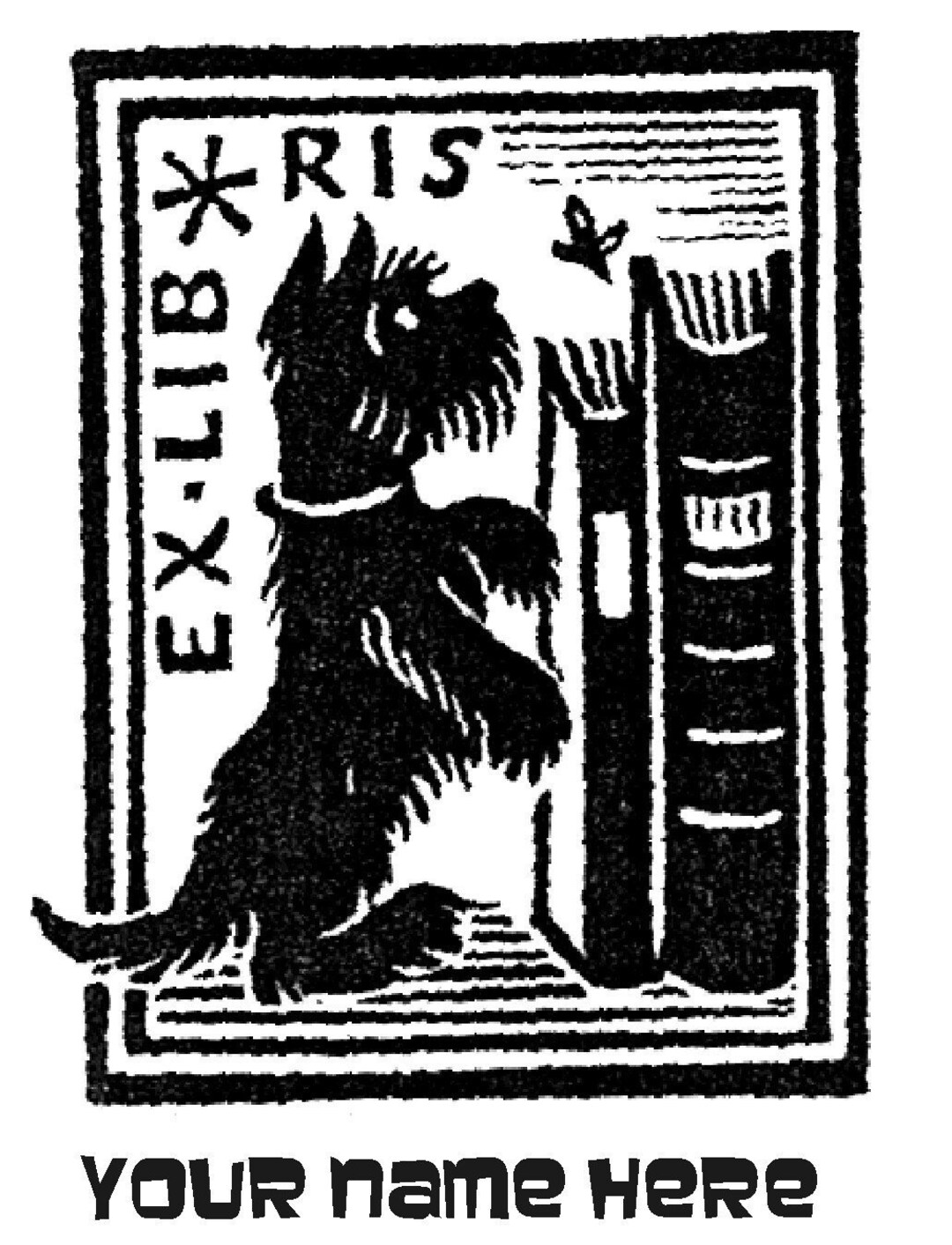 Ex Libris Rubber Stamp-scottish Terier 2.5x1.5 - Etsy