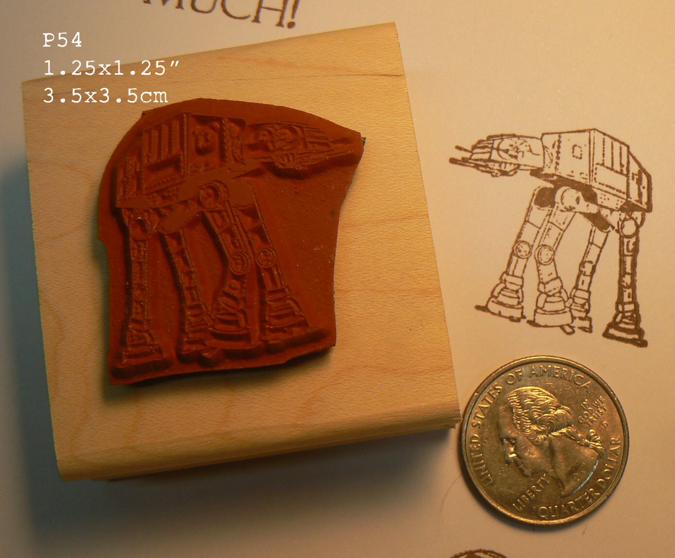 P54 Imperial Walker Line Art Rubber Stamp - Etsy