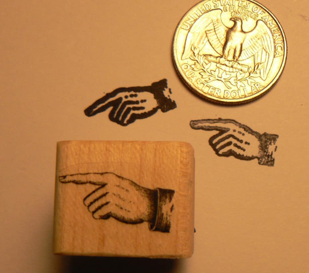 P24 Pointing Finger Rubber Stamp Miniature - Etsy