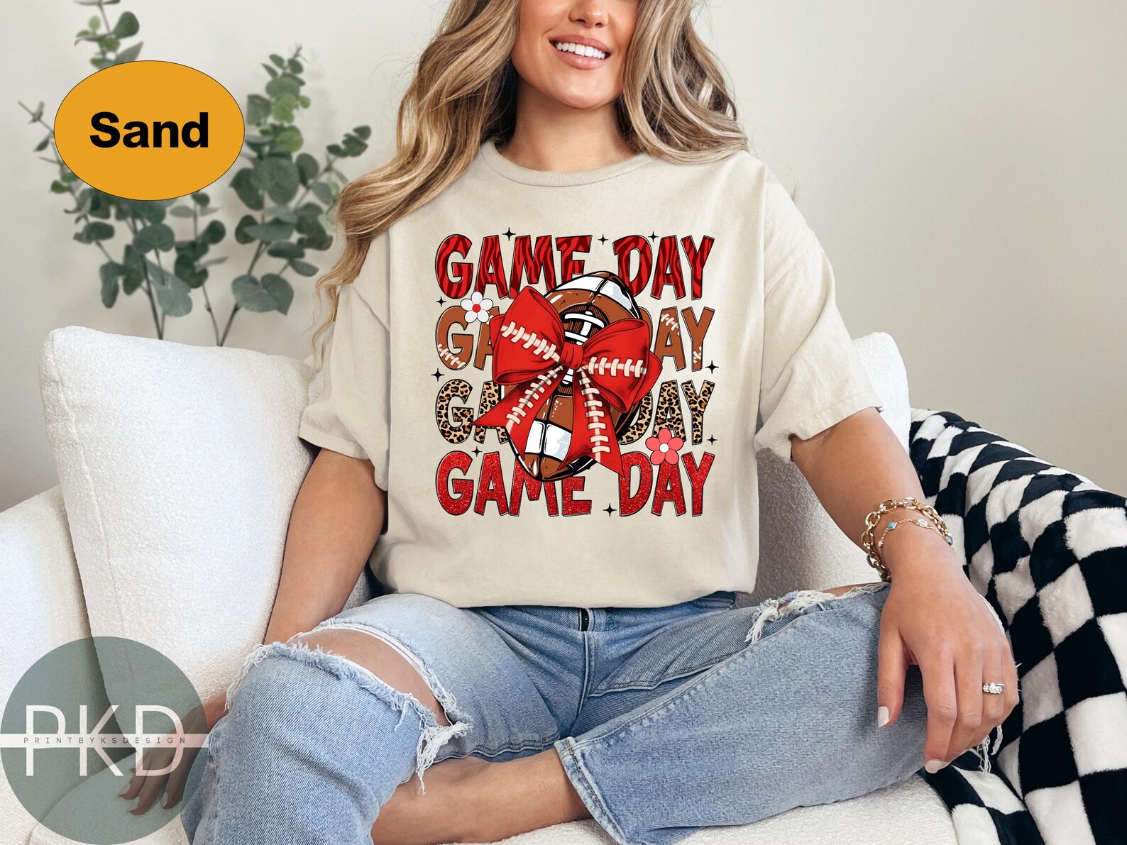 Game Day Red Football Shirt, Game Day Shirt, Red Football Tee, Football ...