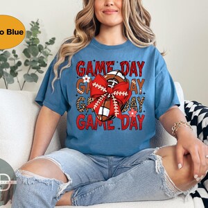 Game Day Red Football Shirt, Game Day Shirt, Red Football Tee, Football ...