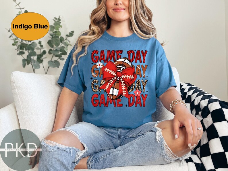 Game Day Red Football Shirt, Game Day Shirt, Red Football Tee, Football ...