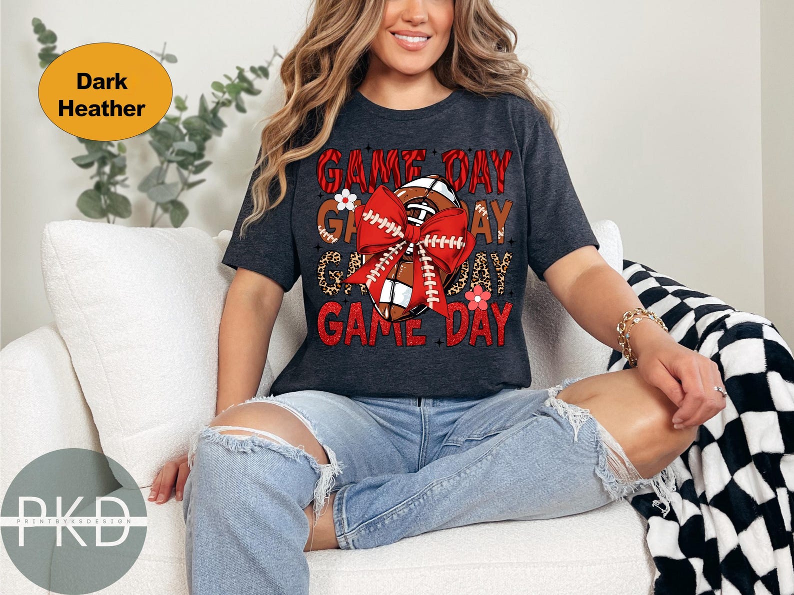 Game Day Red Football Shirt, Game Day Shirt, Red Football Tee, Football ...